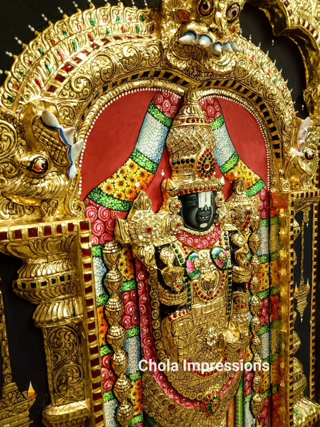 Buy Super Embossed Balaji Tanjore Painting with american diamonds