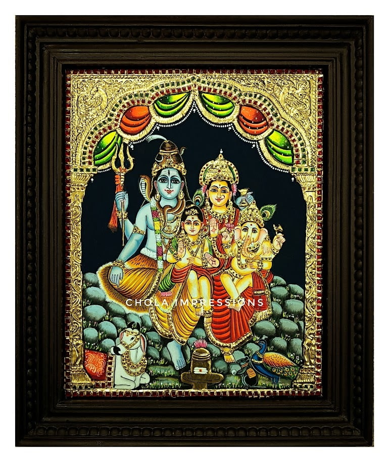 Buy Authentic Shiva family parivar tanjore painting
